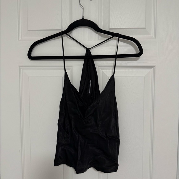 Zara | Tops | Zara Black Satin Camisole Top | Poshmark